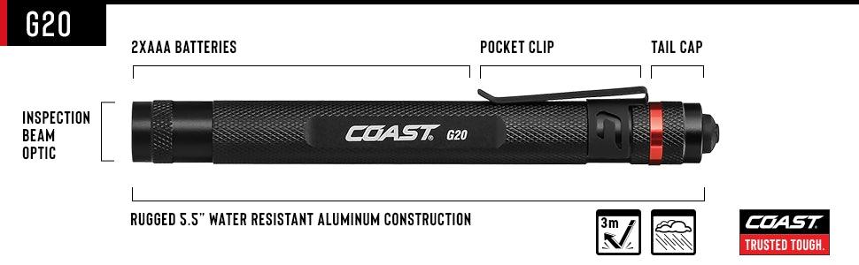 COAST G20 LED BEAM INSPECTION FLASHLIGHT BLACK – iWholesale