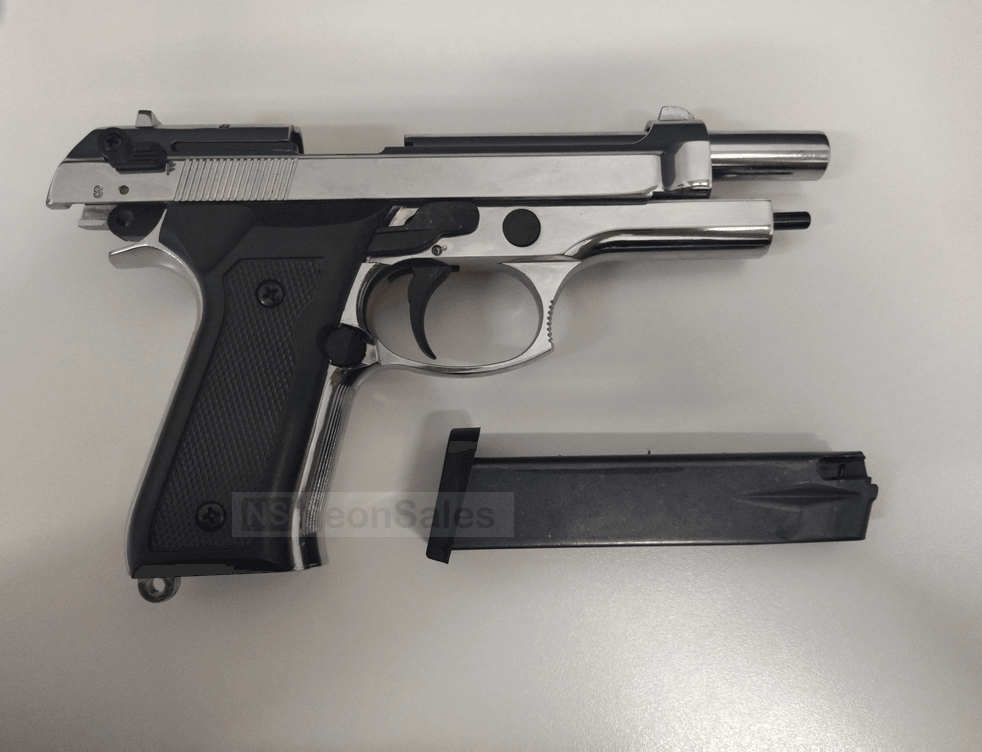 BLOW F92 BLANK GUN - SHINY CHROME – iWholesale